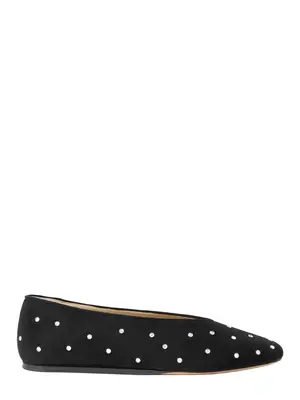 Le Monde Beryl Regency Crystal-embellished Ballet Flats - Black
