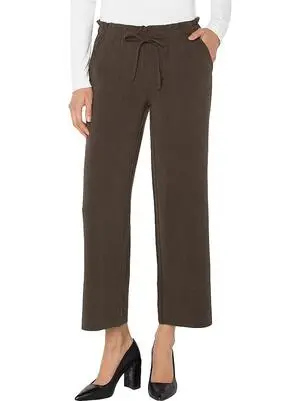 LIVERPOOL Tie Waist Ankle Pants - Black Olive