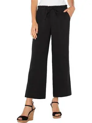 LIVERPOOL Tie Waist Ankle Pants Black