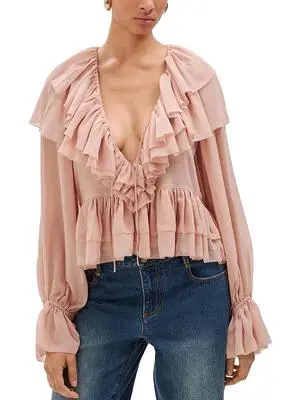 Ronny Kobo Soraya Ruffled Blouse - Rose