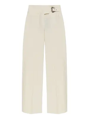 Versace Baroque Buckle Trousers - White