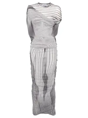 Jean Paul Gaultier Long Draped Maxi Dress - Black