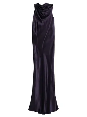 Michelle Mason Ruffle Bias Gown - Purple