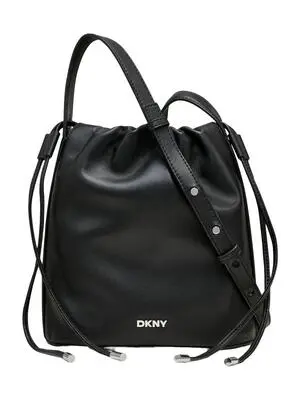 Dkny Channing Small Drawstring Bag - Black/silver