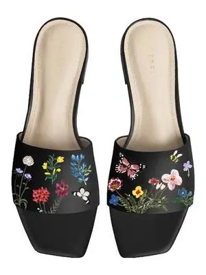 ALEPEL ALEPEl Leather Slide Pressed Flowers