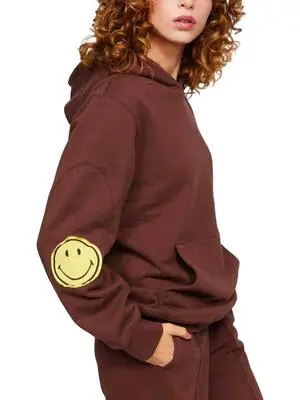 SAMII RYAN Smiley Oversized Hoodie - Brown