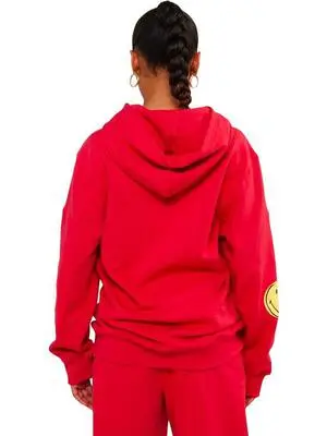 SAMII RYAN Smiley Oversized Hoodie - Red