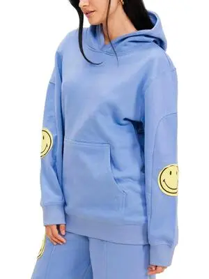 SAMII RYAN Smiley Oversized Hoodie - Blue