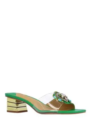 J. Reneé Torti Embellished Slide Sandal - Clear/ Green