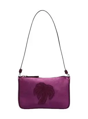 Palm Angels Satin Palm Shoulder Bag - Purple
