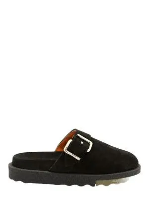 Off-White Suede Clogs - Black
