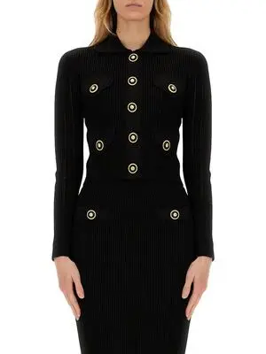 Balmain Ribbed Knit Sweater - Black