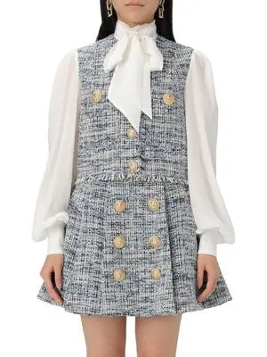 Balmain Double-breasted Tweed Vest - Multicolor