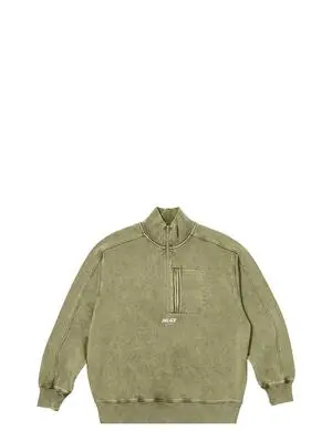 PALACE Washed Terry 1/2 Zip Funnel 'the Deep Green'