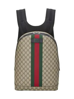 Gucci Original Gg Supreme Canvas Web Backpack - Black