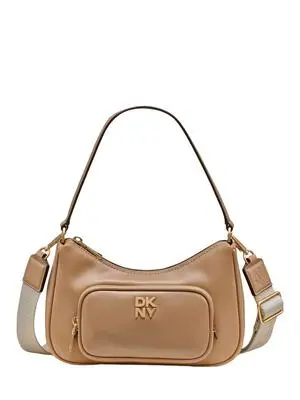 Dkny Top-zip Shoulder Bag - Cappucino