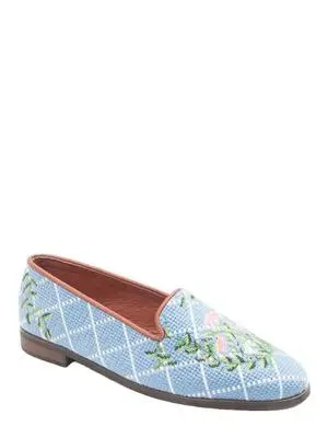 BYPAIGE ByPaige Needlepoint Loafer Blue/white Diamond