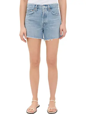 AGOLDE AGOLDE Parker Long Loose Fit Vintage Denim Shorts Replica