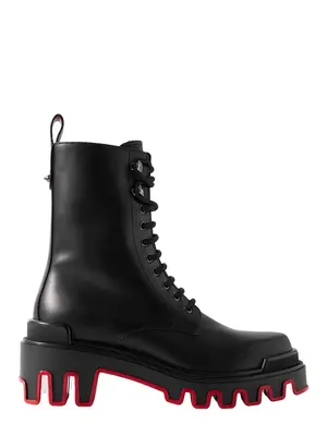 CHRISTIAN LOUBOUTIN Dune Trott Alta Leather Ankle Boots - Black