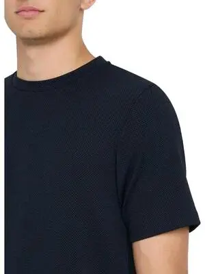 REISS Men & Apos;s Wick Textured T-shirt Navy