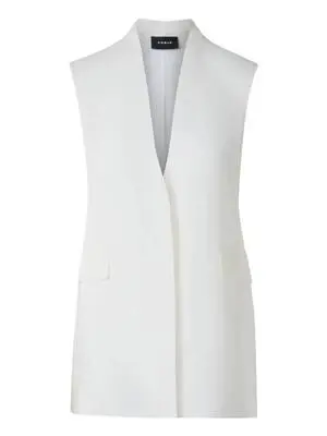 Akris Artina Long Silk Organza Vest - Ecru