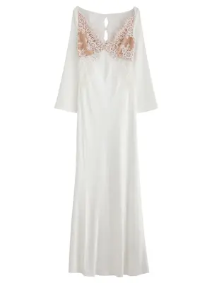 SELF-PORTRAIT X Christopher Kane Lace And Satin Maxi Dress - White