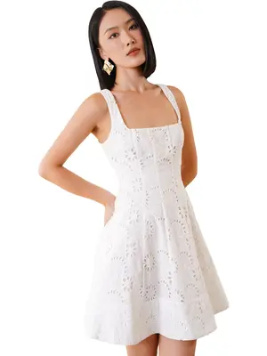 Yumi Kim Eyelet Mini Dress - White