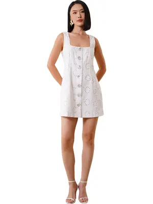 Yumi Kim Delilah Eyelet Mini Dress - White