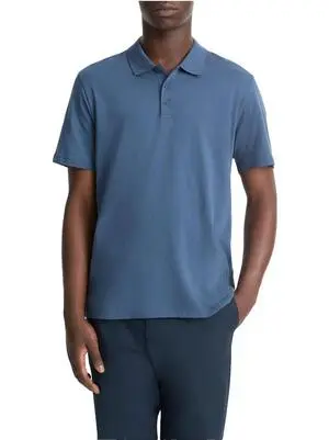 Vince Pima Cotton Short-sleeve Polo Shirt - Natural