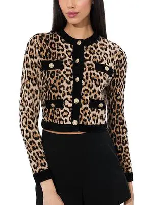 ALICE + OLIVIA Alice And Olivia Leopard Print Cardigan