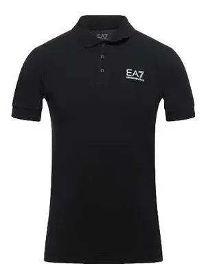 EA7 Polo Shirt Size Cotton, Elastane - Black
