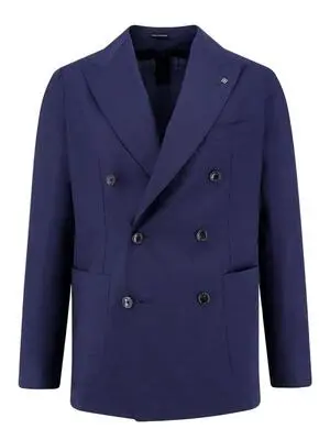 TAGLIATORE Extrafine Virgin Wool Double-Breasted Blazer