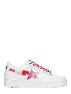 A BATHING APE Sta Low Abc Camo Sneakers - White/pink