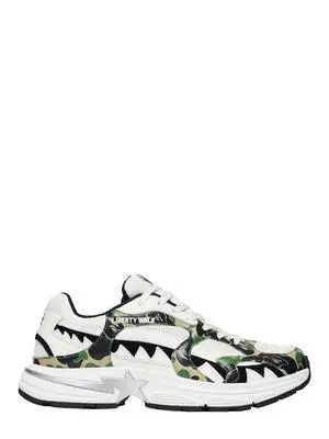 BAPE A Bathing Ape Shark Sta LBWKin Sneakers White/green