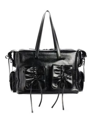 Acne Studios Multipocket Crinkled Leather Tote - Black