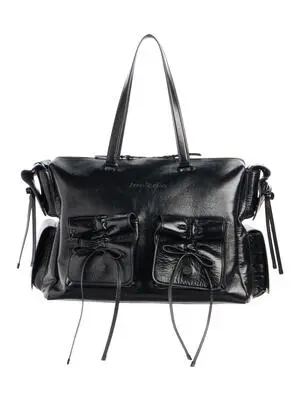 Acne Studios Multipocket Crinkled Leather Tote - Black