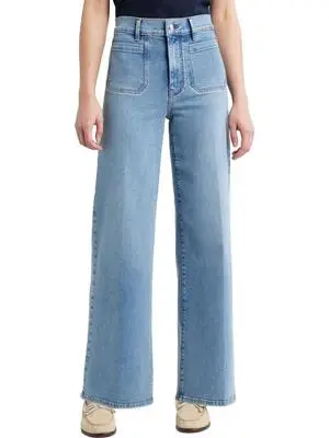 FRAME Le Slim Palazzo Patch Pocket High Waist Wide Leg Jeans - Diverge