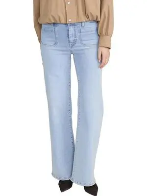 FRAME Le Slim Palazzo Patch Pocket High Waist Wide Leg Jeans - Tribute