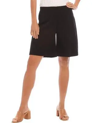 Karen Kane High Waist Stretch Twill Shorts - Black