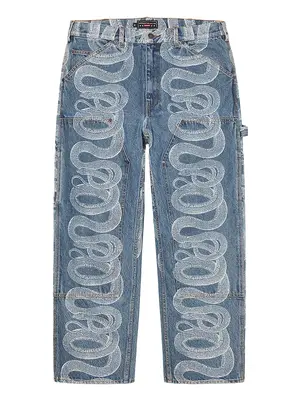 Supreme X Hysteric Glamour Snake Double Knee Painter Pant - Blue