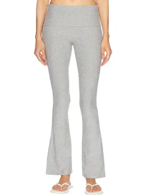 Beyond Yoga Spacedye Foldover Pant In Grey - Silver Mist