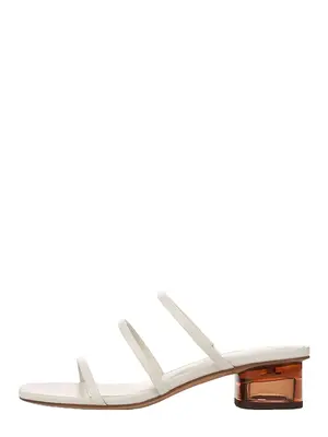 Vince Palm Springs Leather Heeled Sandal - White