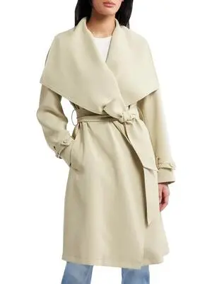 Bcbgmaxazria BCBG Belted Trench Coat Pale Olive
