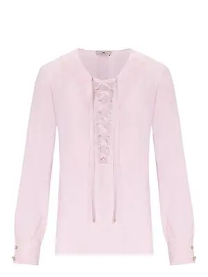 Elisabetta Franchi Quarzo Lace-up Shirt - Pink