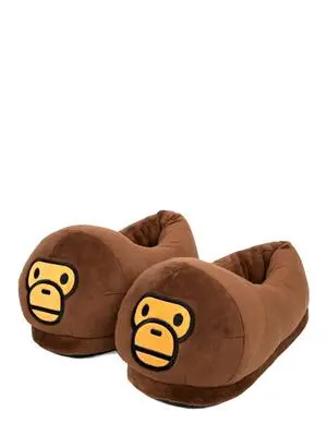A BATHING APE Baby Milo Home Slides - Brown