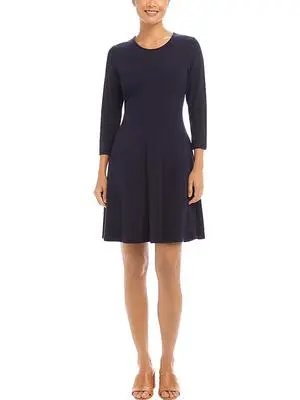 Karen Kane Three Quarter Sleeve Jersey Dress - Navy
