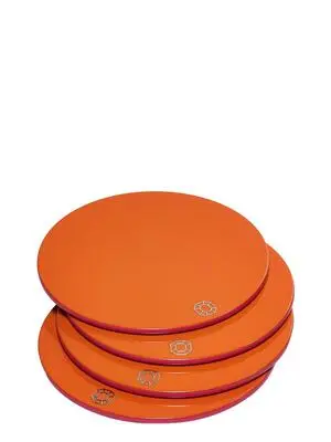 THE MARTHA, BY BACCARAT Octagon Coaster Set - Orange