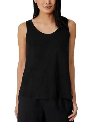 Eileen Fisher Linen Jersey Tank Top - Black