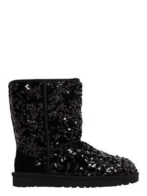 UGG Classic Short Chunky Sequin Boots - Black