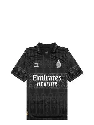 PUMA X Ac Milan X Pleasures 'dark Version' Soccer Jersey - Black